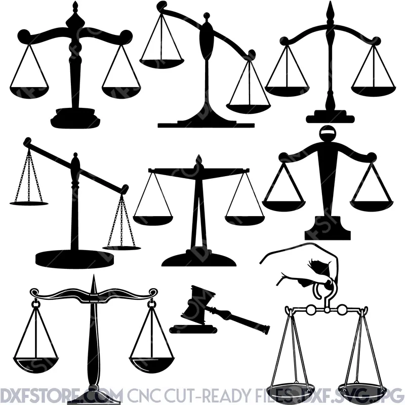 Justice Scale Bundle DXF File Format Download DXF For CNC Plasma Justice Scale Bundle DXF File Format Download DXF For CNC Plasma