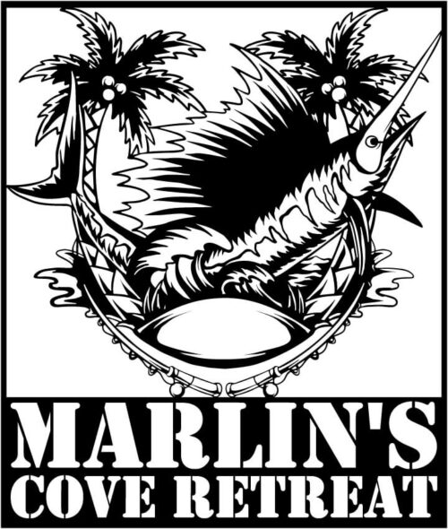 Marlin Fish with Fishing Rods and Sea Waves Signs CNC Files - Marlin ...