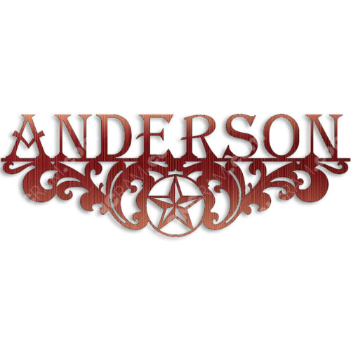 Classy Scroll Custom Last Name Metal Sign Package - DXF File Cut-Ready ...