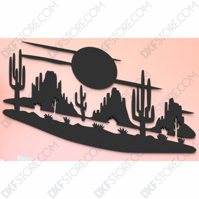 Desert Night Scene - DXF File Cut-Ready for CNC Laser & plasma ...