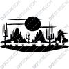 Desert Night Scene - DXF File Cut-Ready for CNC Laser & plasma ...