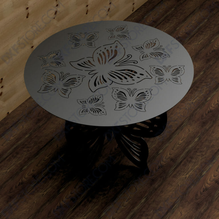 Ornamental Butterfly table with Decorative Butterfly Legs - DXF File ...