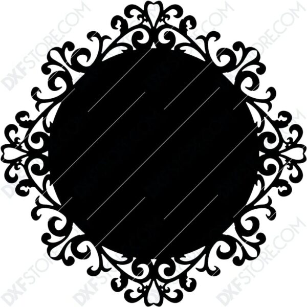 Retro Decorative Frame Vintage Filigree Swirls - DXF File Cut-Ready for ...
